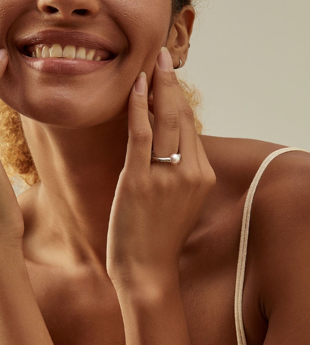 Gingiberi Pearl Rings Sterling Silver Rings Chic Rings gift for women ...